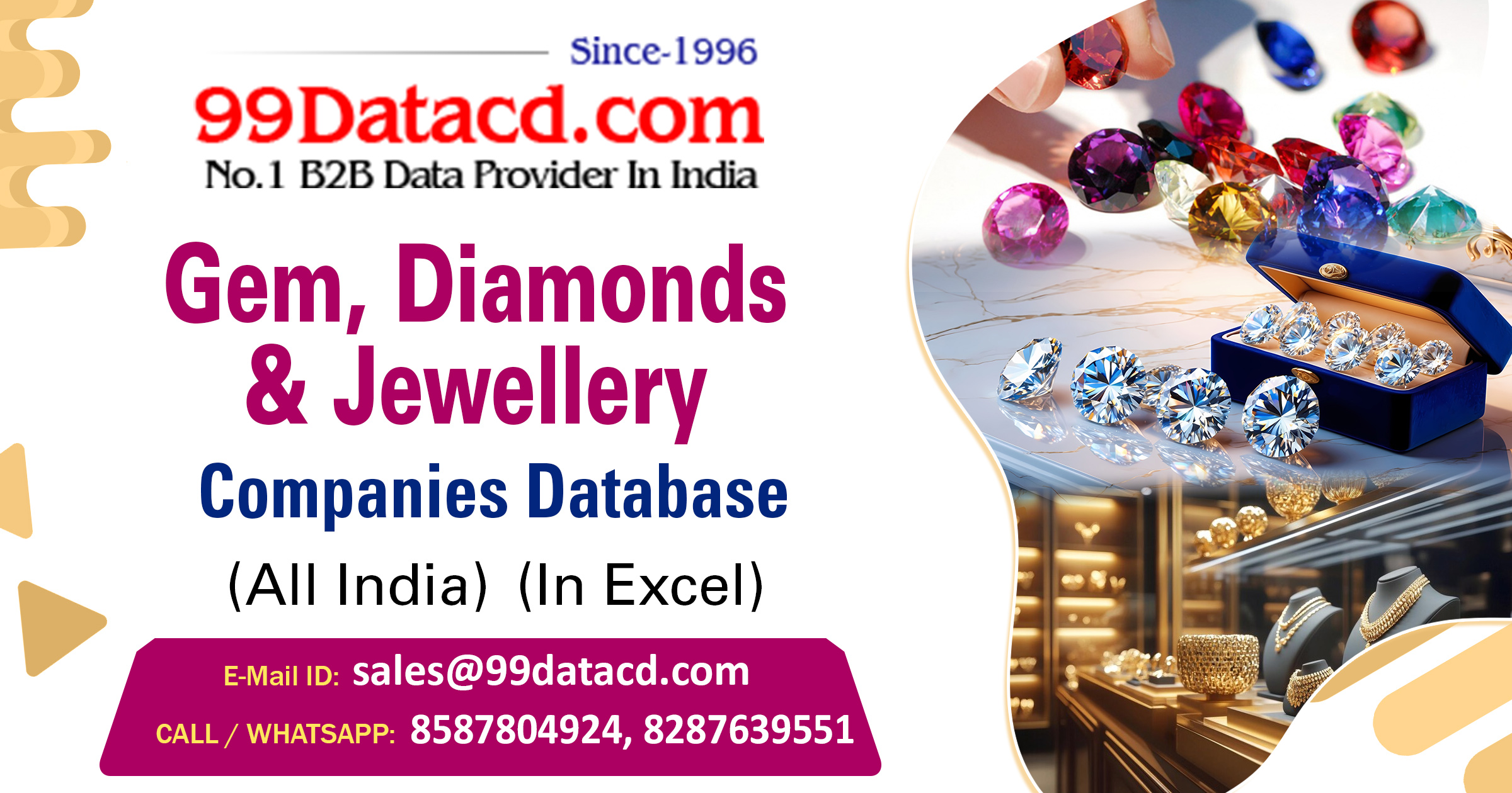 Gem, Diamonds, and Jewellery Companies Database in India