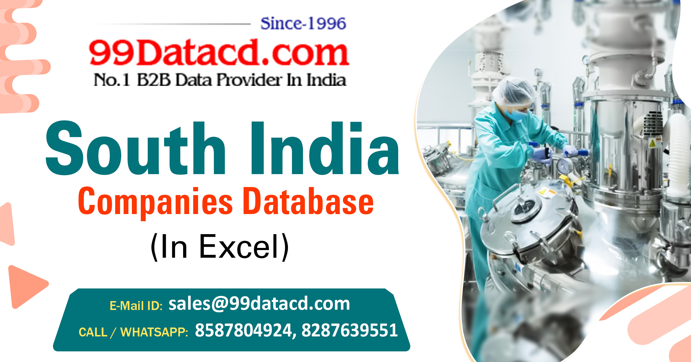 Get South India Database in Excel Format - All Types