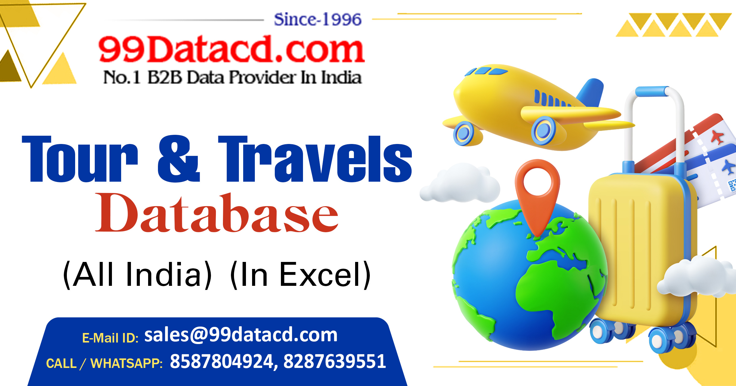 Tour & Travel Agent Mobile and Email Database Provider